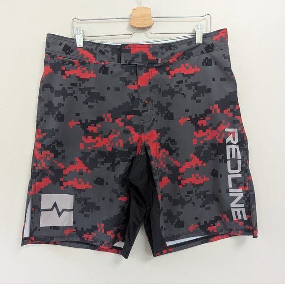 Redline | Shorts | Redline Hybrid Crossfit Workout Shorts Pixelated Mma ...